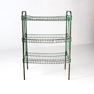 Vintage Industrial Green Wire Metal Shelf Rack - Etsy