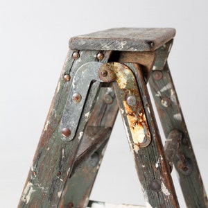 Vintage Painted Wood Ladder, 3 Ft Ladder - Etsy