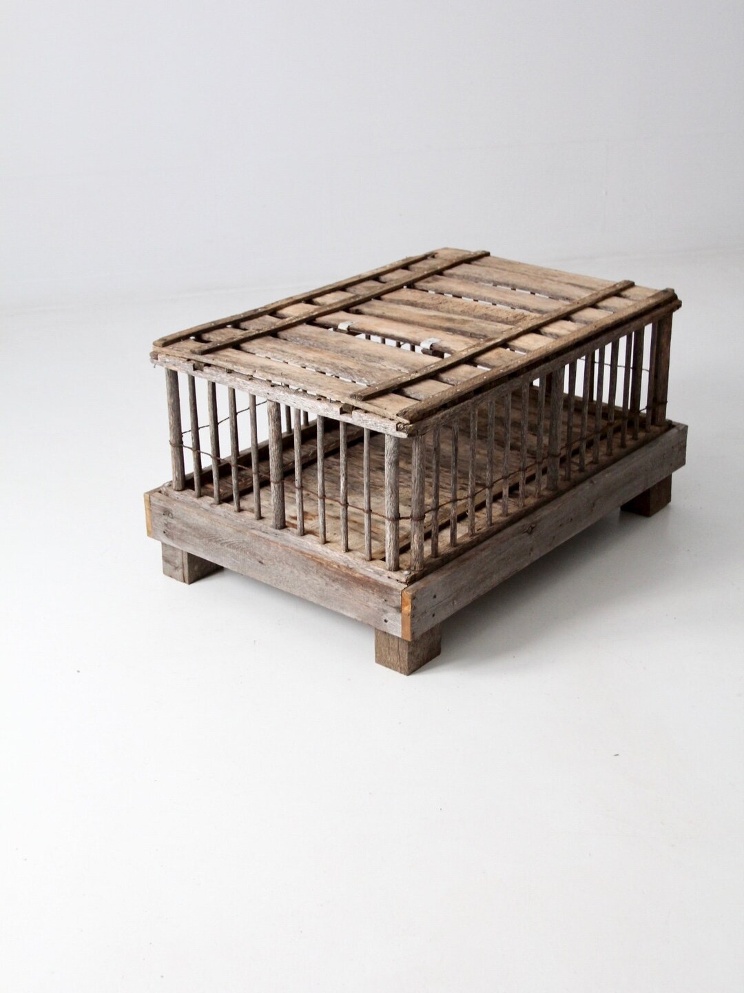 Vintage Farm Cage, Rustic Wooden Coffee Table, Wood Crate - Etsy UK