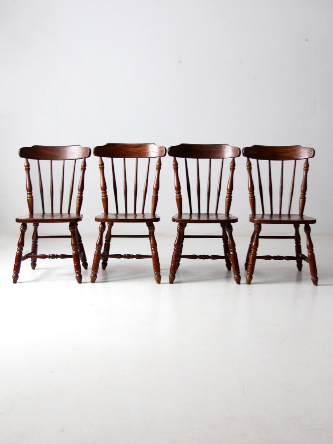 Vintage Virginia House Oak Dining Chair Set of 4 - Etsy