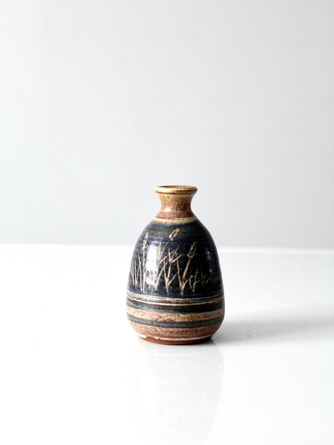 Vintage Studio Pottery Bottleneck Vase - Etsy