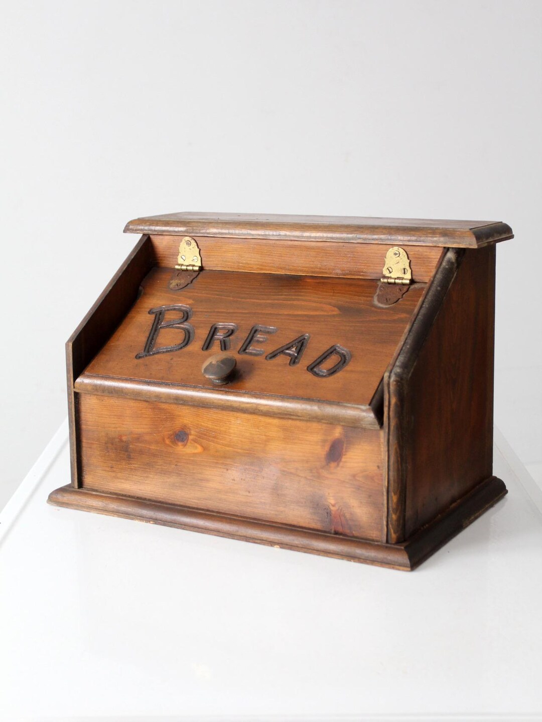Vintage Wooden Bread Box - Etsy