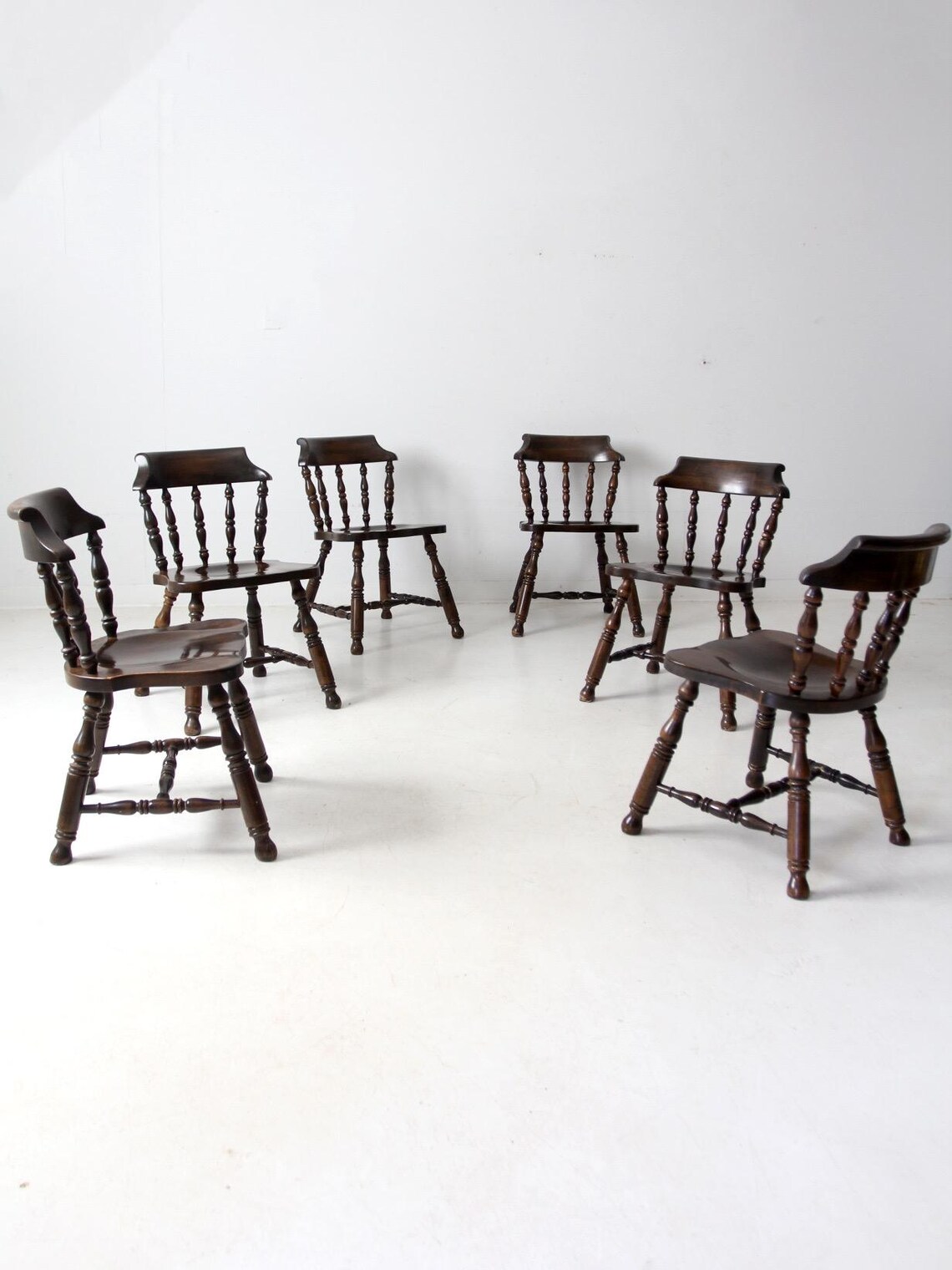 Set of 6 Colonial Revival Dining Chairs - Etsy