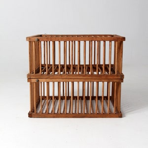 Vintage Wooden Farm Crates Pair - Etsy