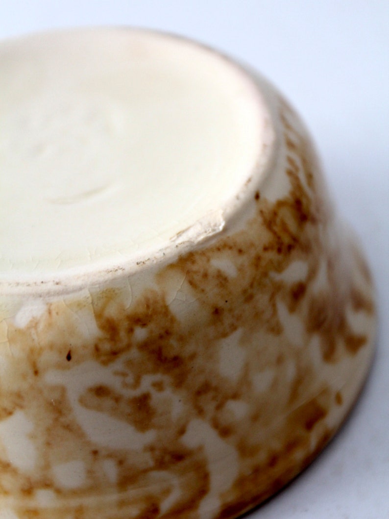 Bennington Rockingham Pottery Bowl Antique Brown Spongeware - Etsy