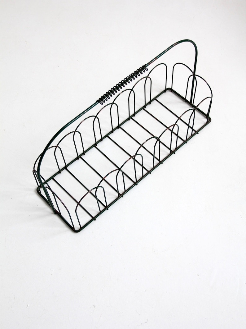 Vintage Wire Basket Green Metal Trug Handle Basket Garden - Etsy