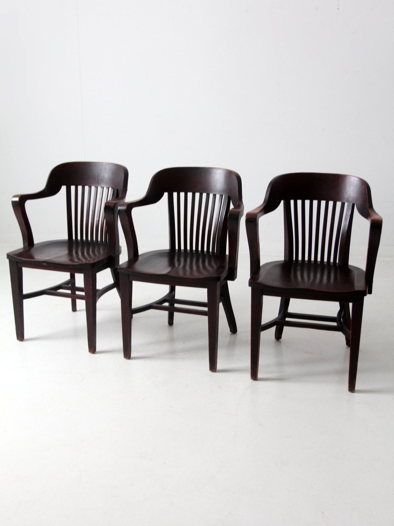 Antique Crocker Chair Co bankers office chair set of 3 Etsy