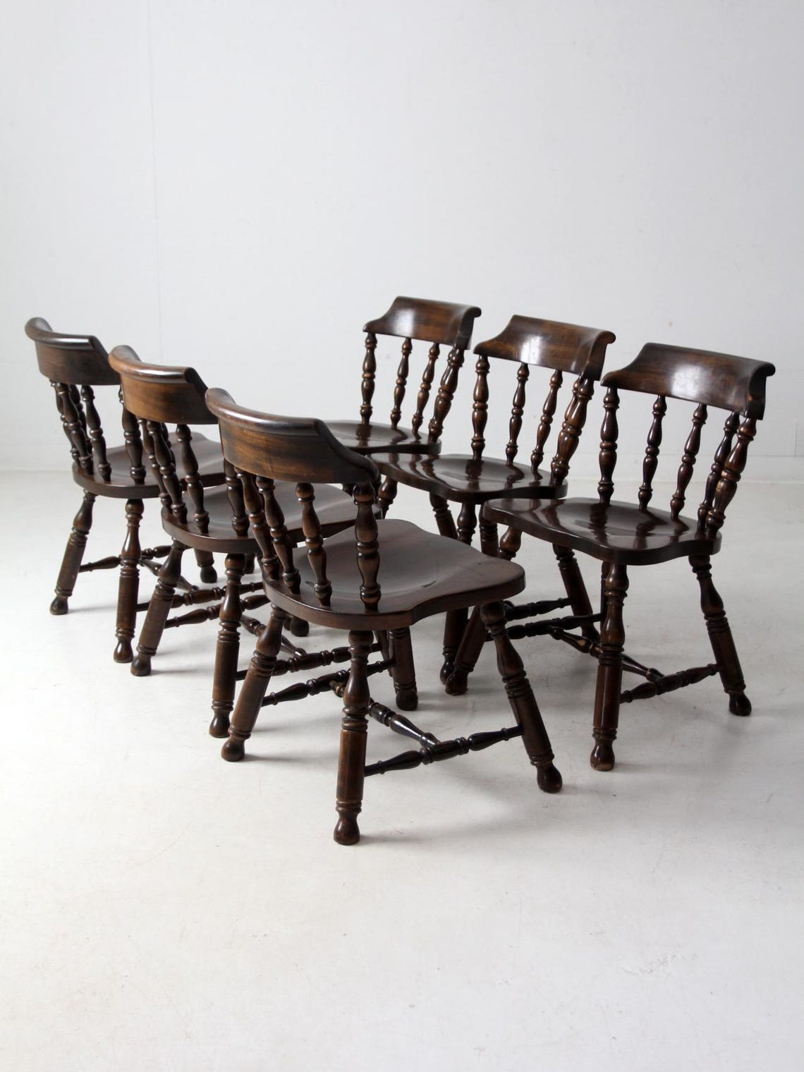 Set of 6 Colonial Revival Dining Chairs - Etsy