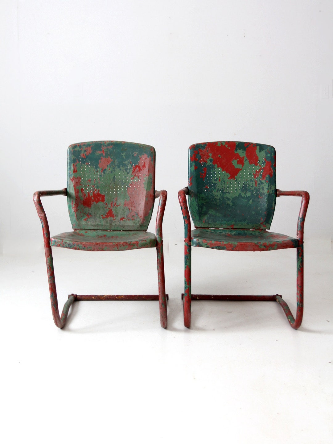 Mid-century Metal Patio Chairs Pair - Etsy