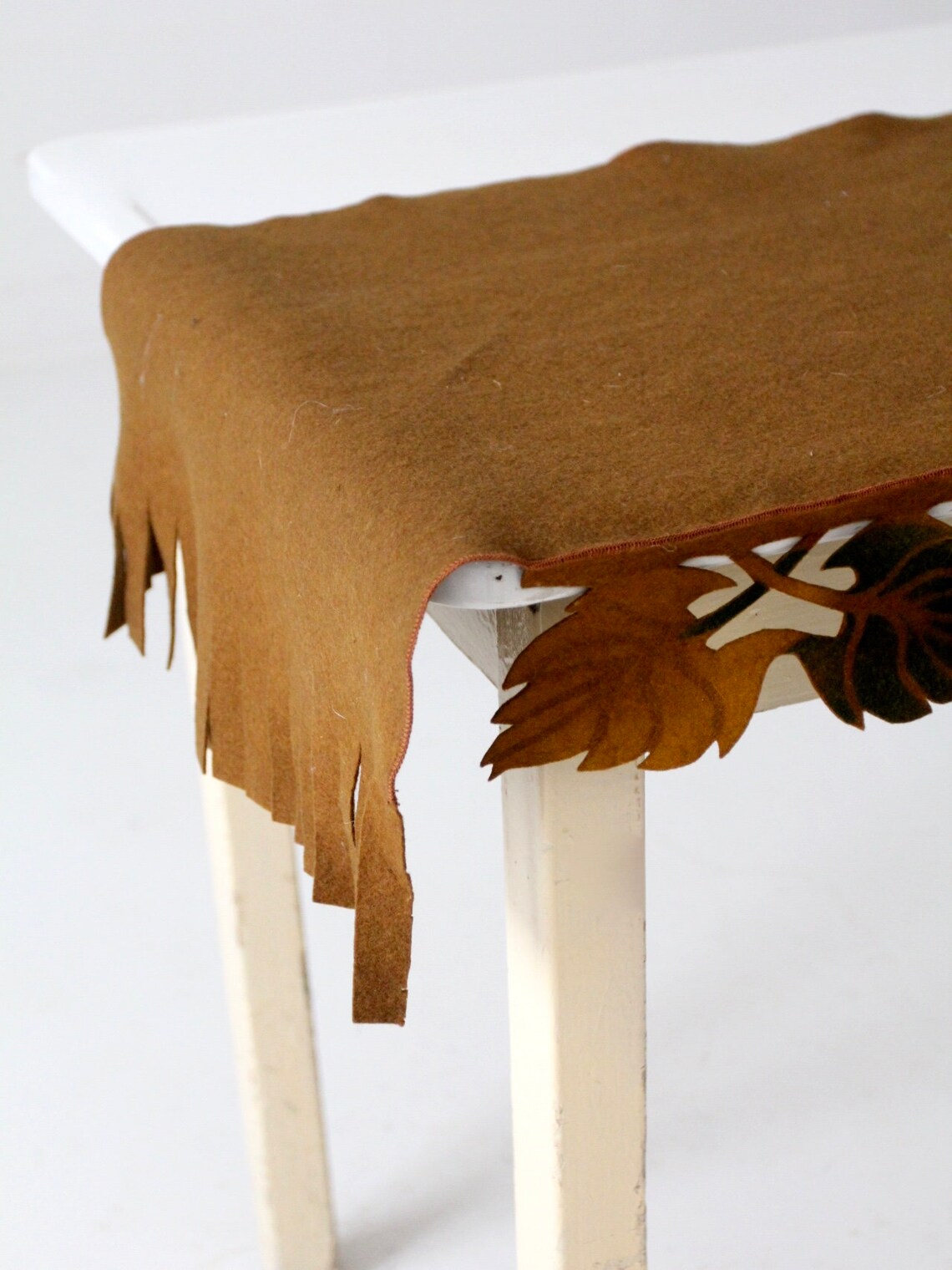 Vintage Autumn Table Runner Felt Table Mat With Cut Out Leaf | Etsy