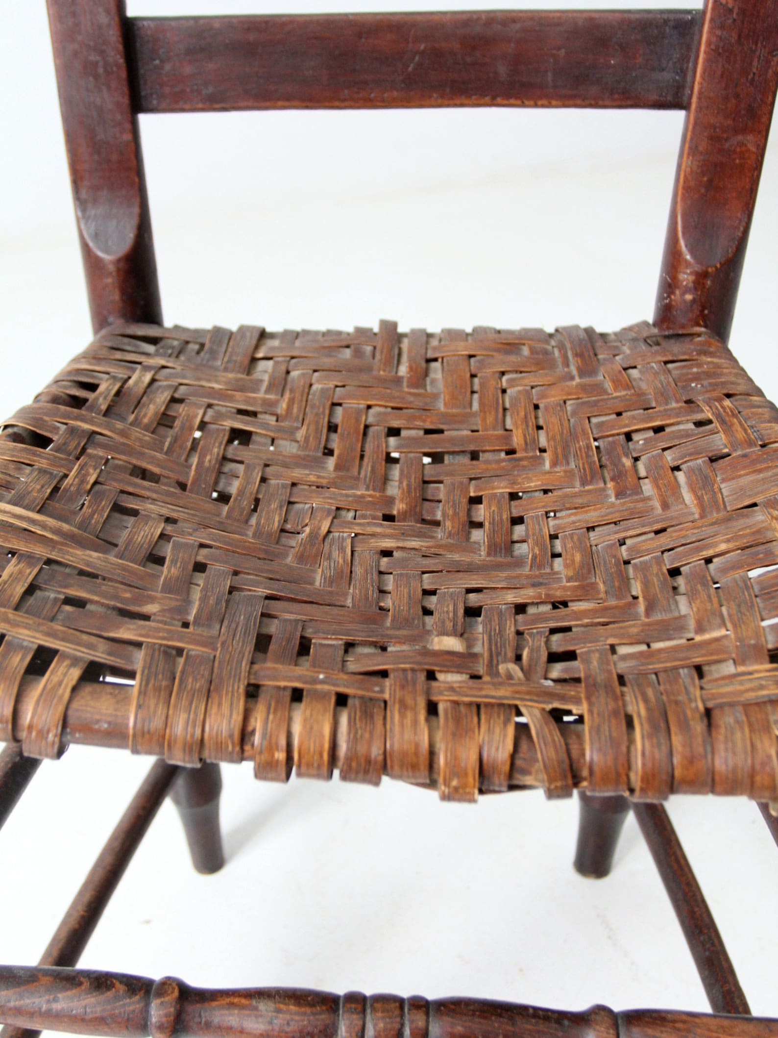 Antique Splint Woven Seat Chair - Etsy