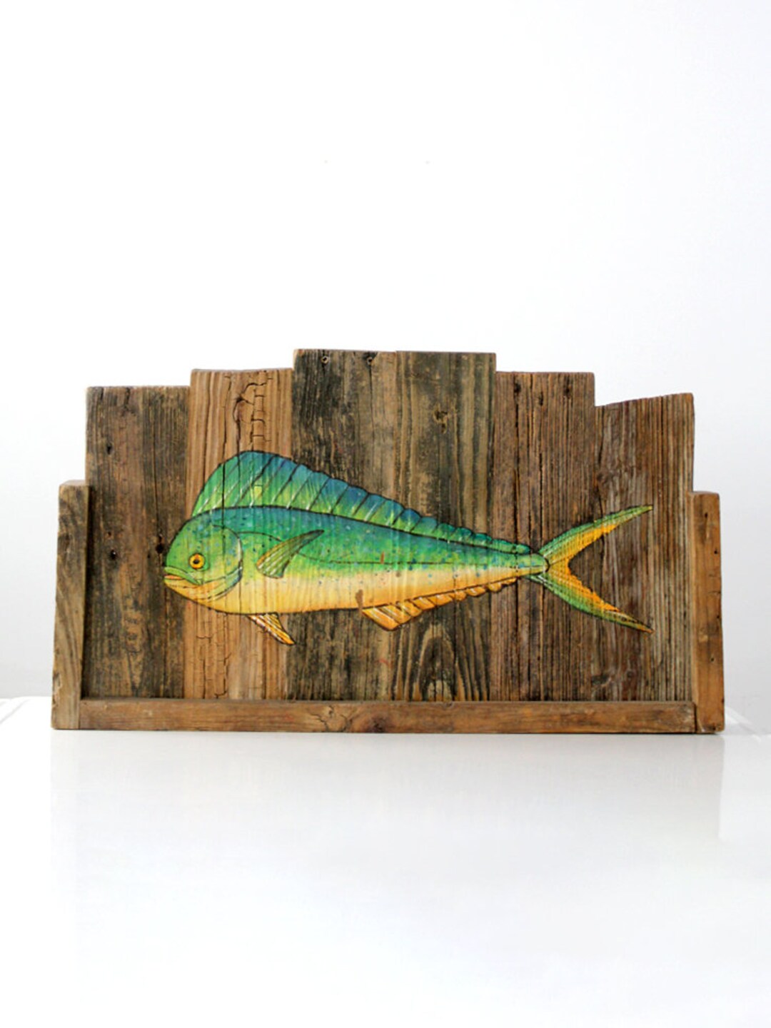 Vintage Rustic Folk Art Painted Fish Sign - Etsy