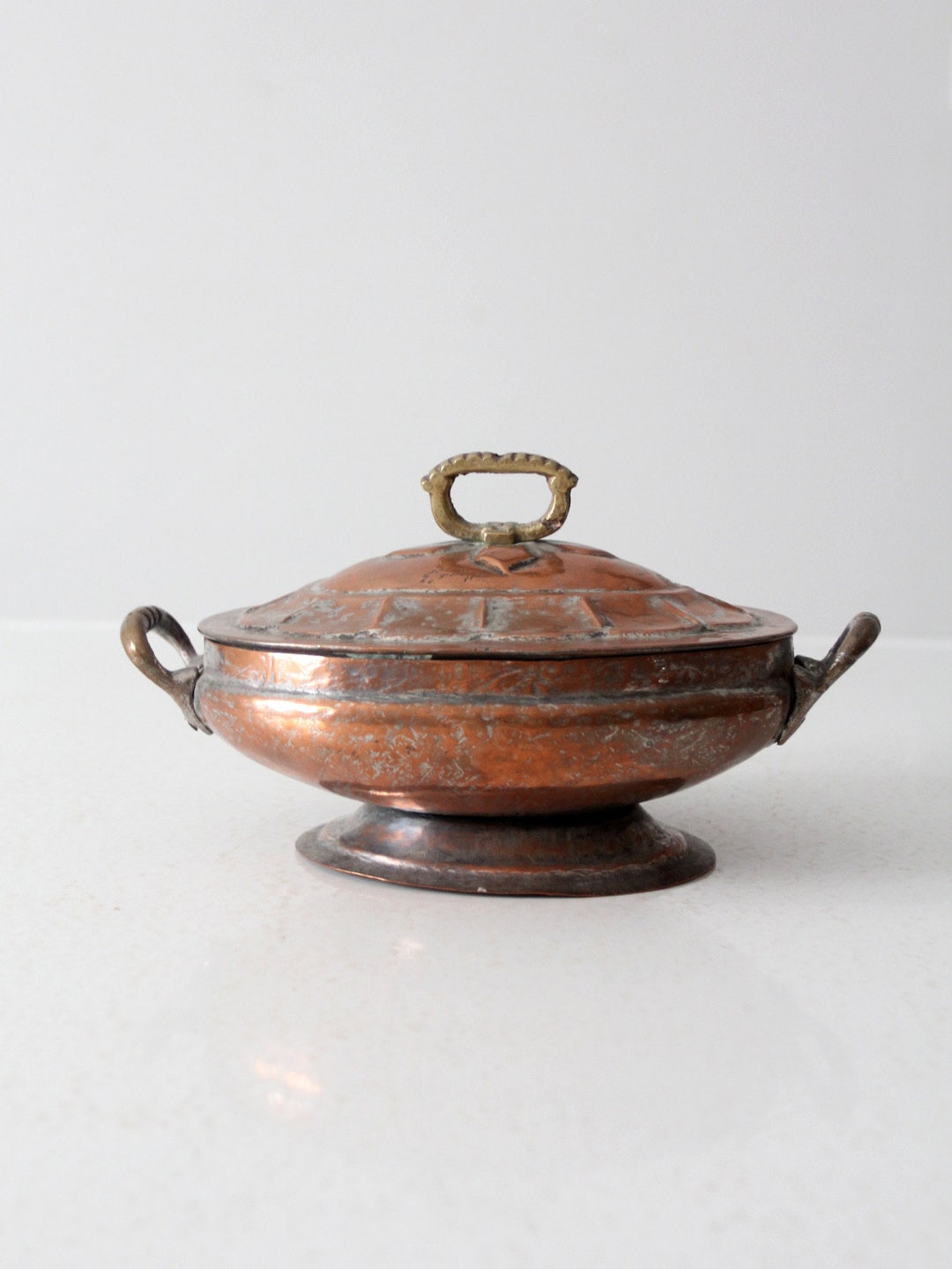 Antique Copper Oval Serving Dish - Etsy