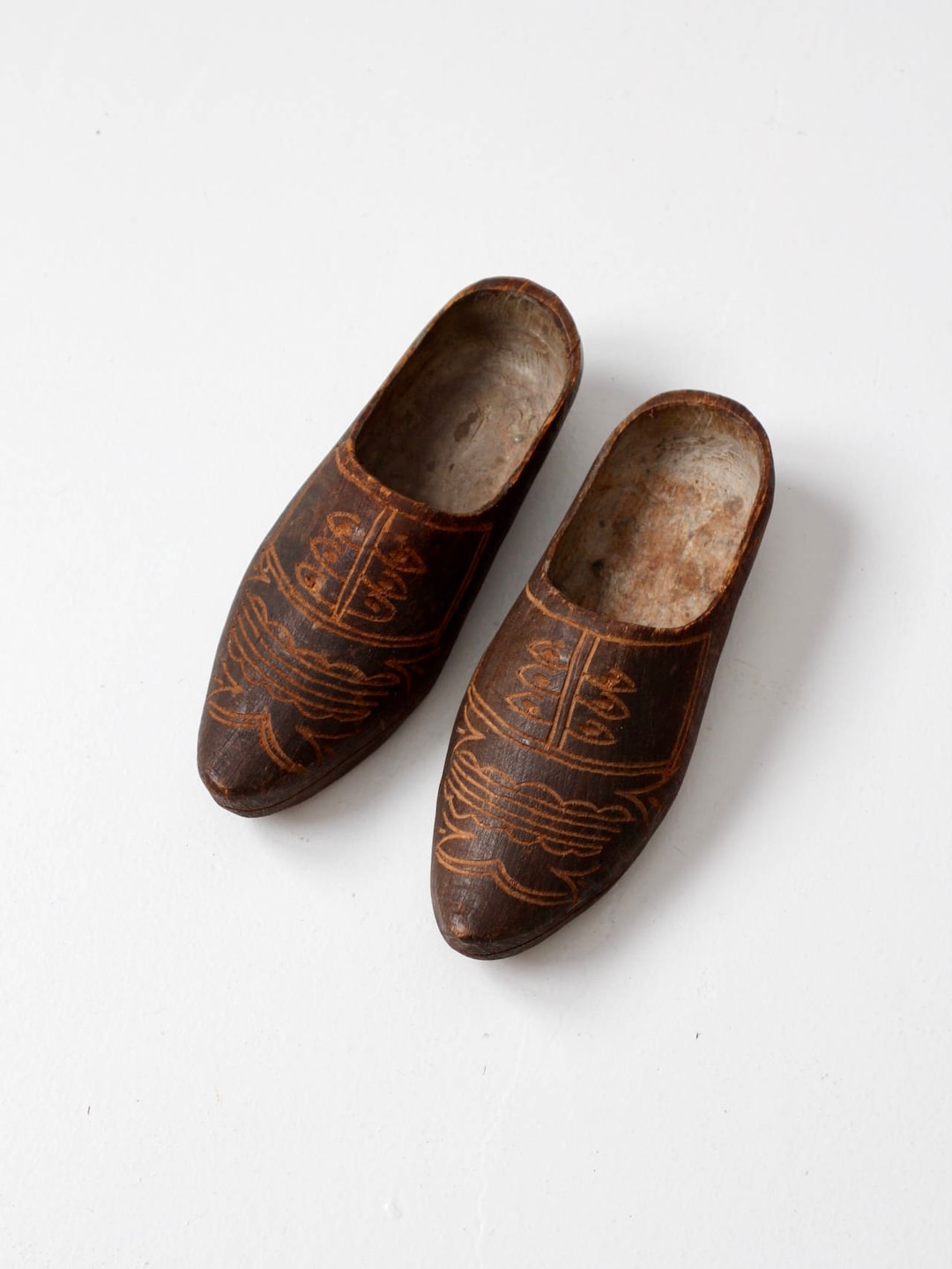 Antique Carved Wooden Clogs Decorative Wood Shoes - Etsy