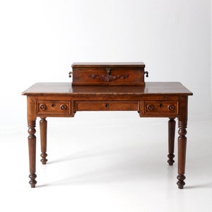 Antique Writing Desk With Letter Box - Etsy
