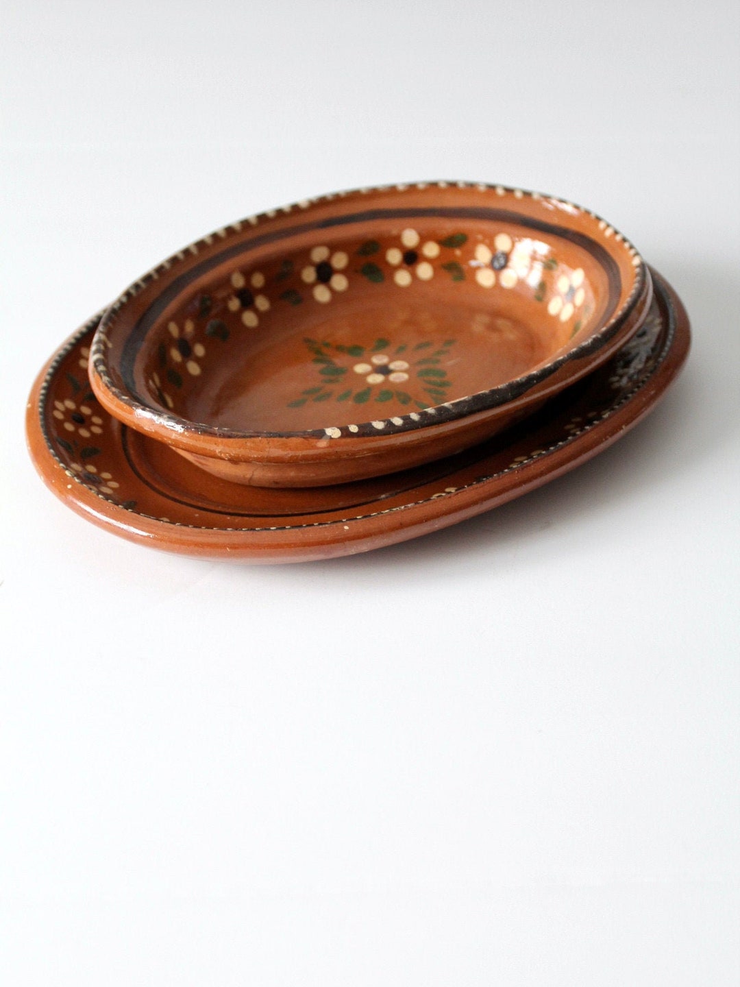 Vintage Mexican Pottery Serving Dishes Set of 2 - Etsy