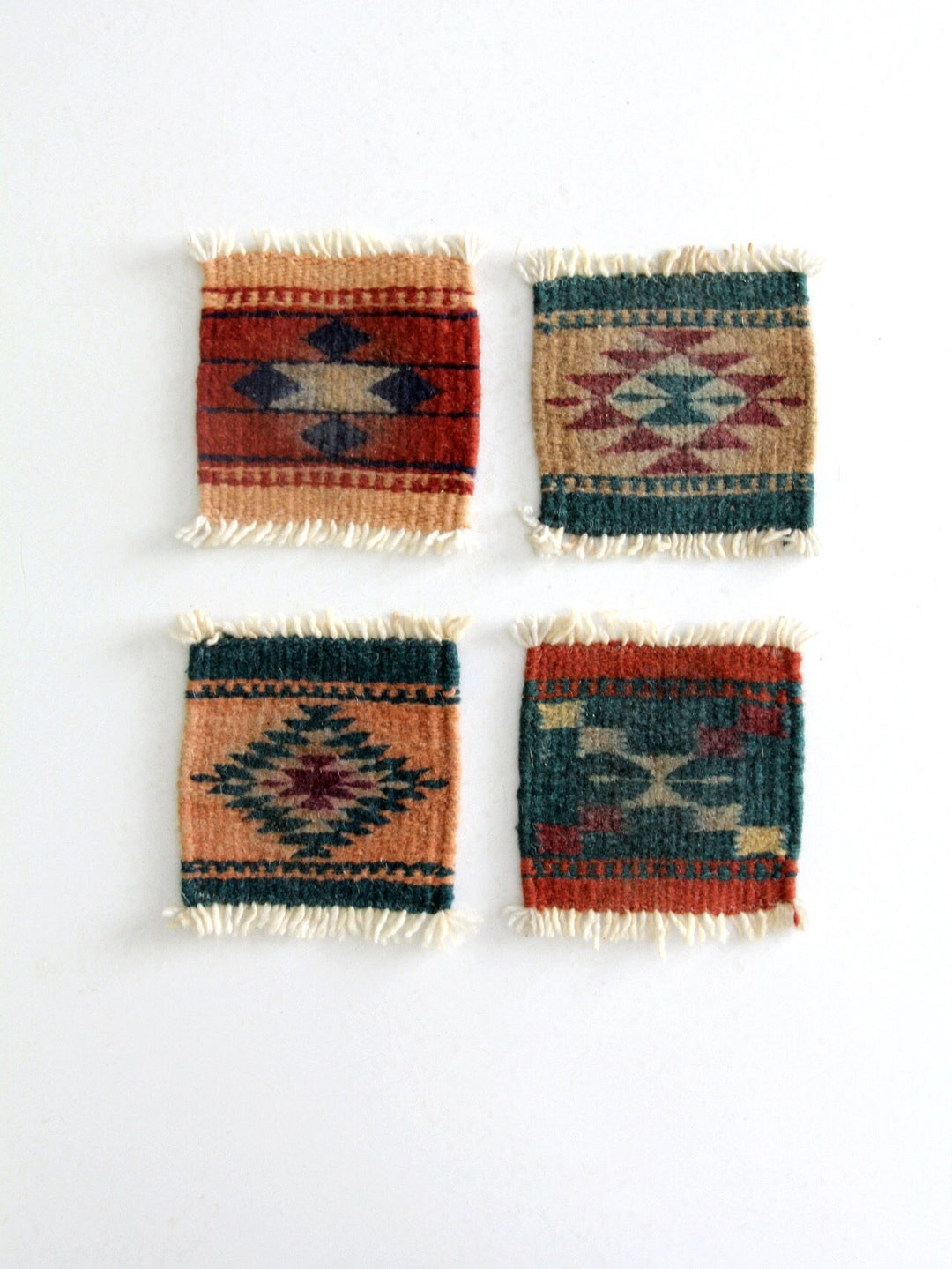 Vintage Southwestern Textile Coasters Set of 4 - Etsy