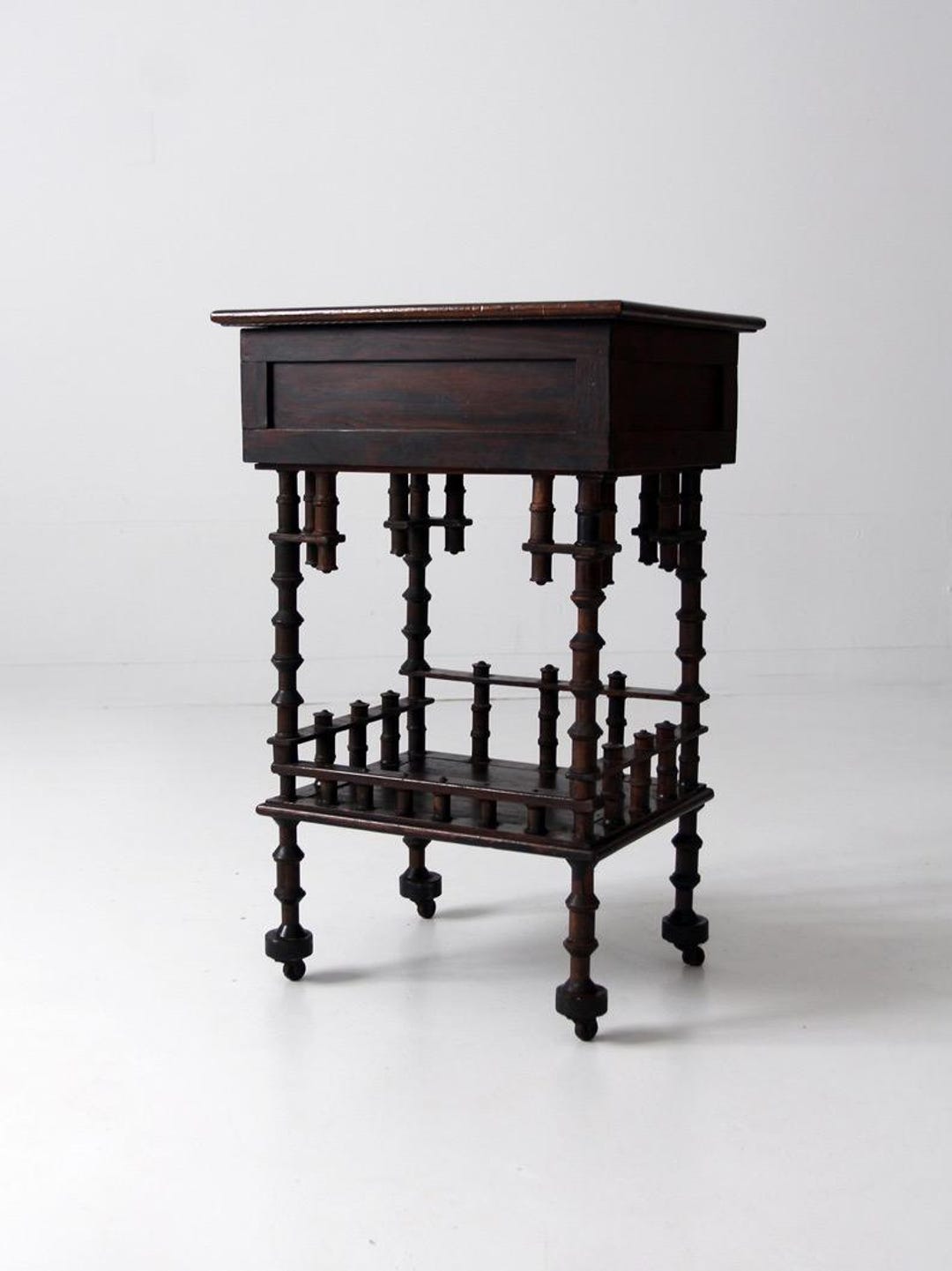 Antique 1935 Folk Art Spool Side Table - Etsy