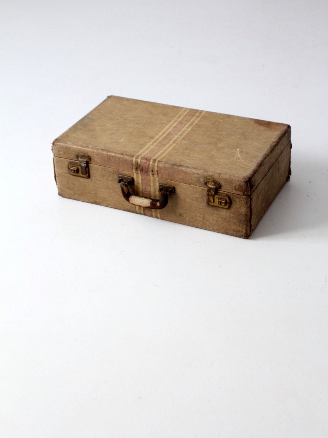 Vintage Striped Suitcase, Vintage Hard Case Luggage - Etsy