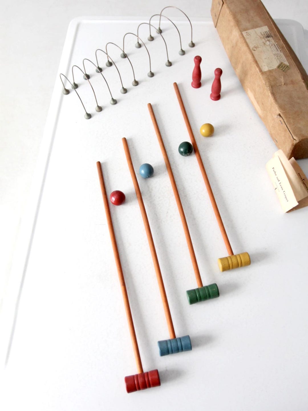 1930s J Pressman Parlor Croquet Set - Etsy