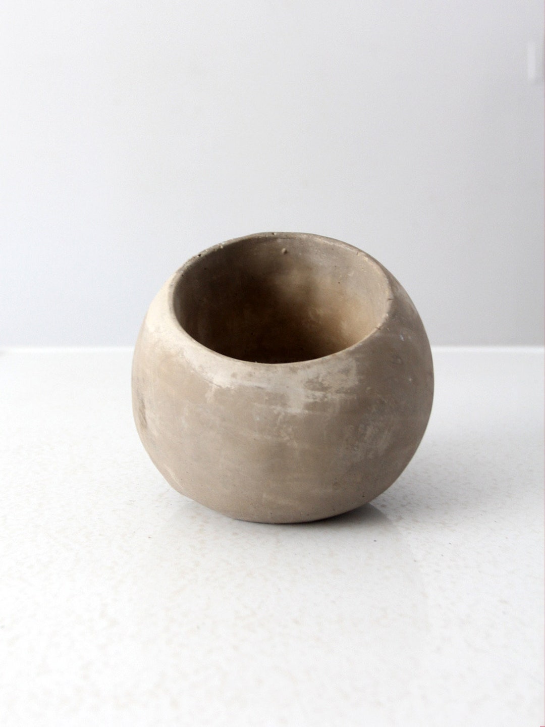 Vintage Cement Orb Planter - Etsy