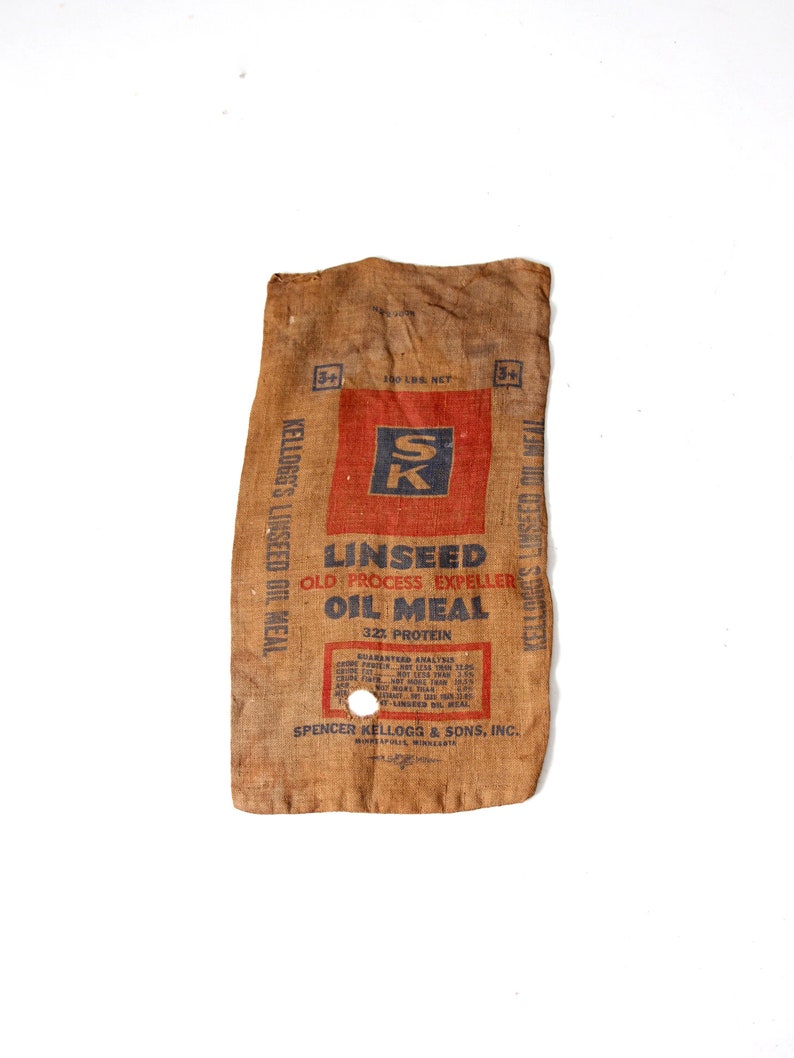 Vintage Kelloggs Burlap Sack - Etsy