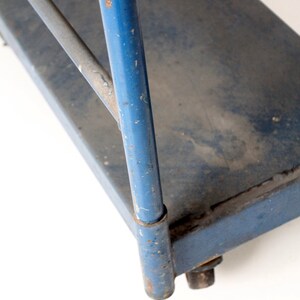 Vintage Industrial Cart, Blue Metal Rolling Rack - Etsy
