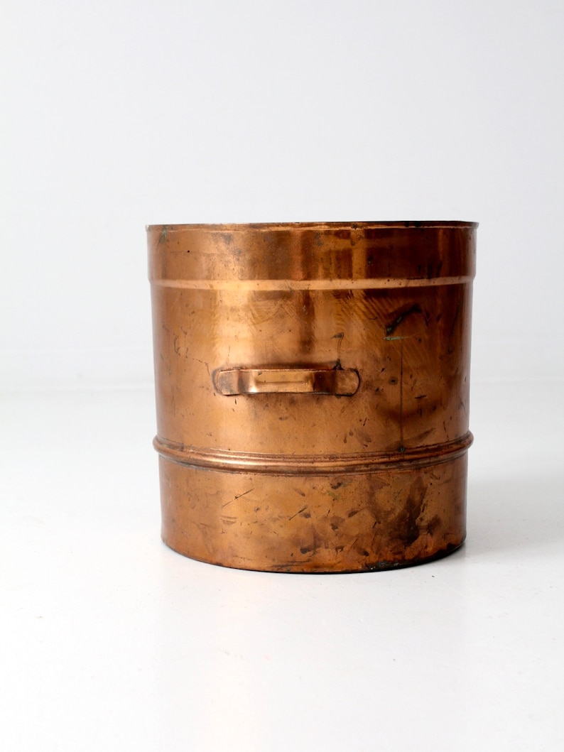 Antique copper pot with sieve base | Etsy