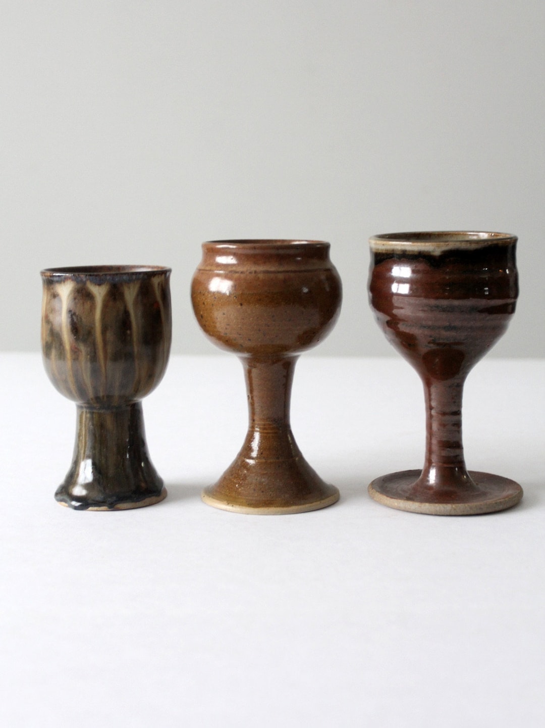 Vintage Studio Pottery Chalice Set of 3 - Etsy