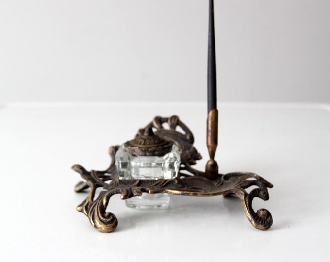 Antique Japanese Imari Inkwell, Heavy, Porcelain, Paperweight, Desk ...