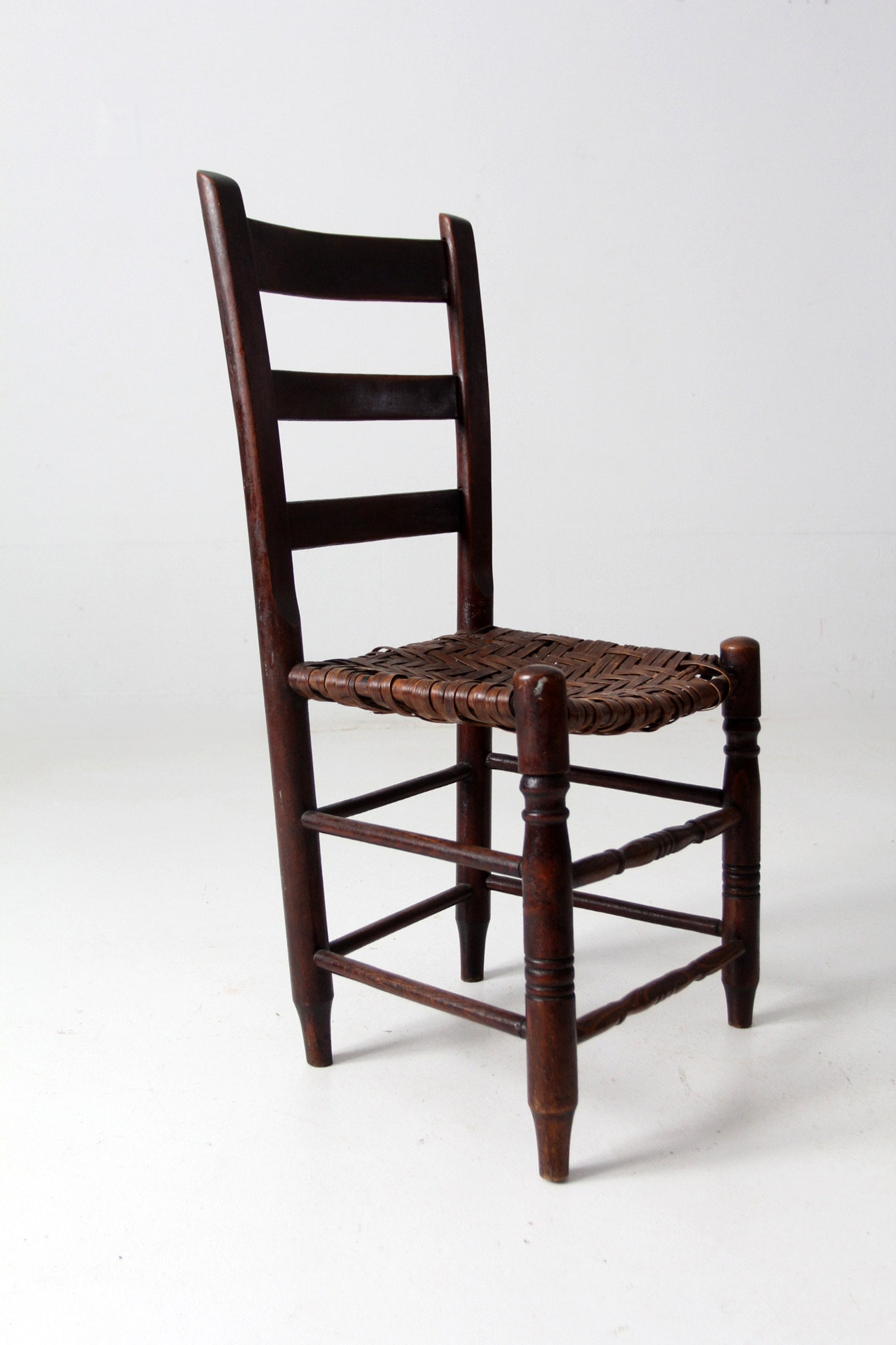 Antique Splint Woven Seat Chair - Etsy