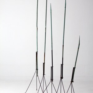 Antique American Lightning Rods, 5 Pc Collection Copper Verdigris ...
