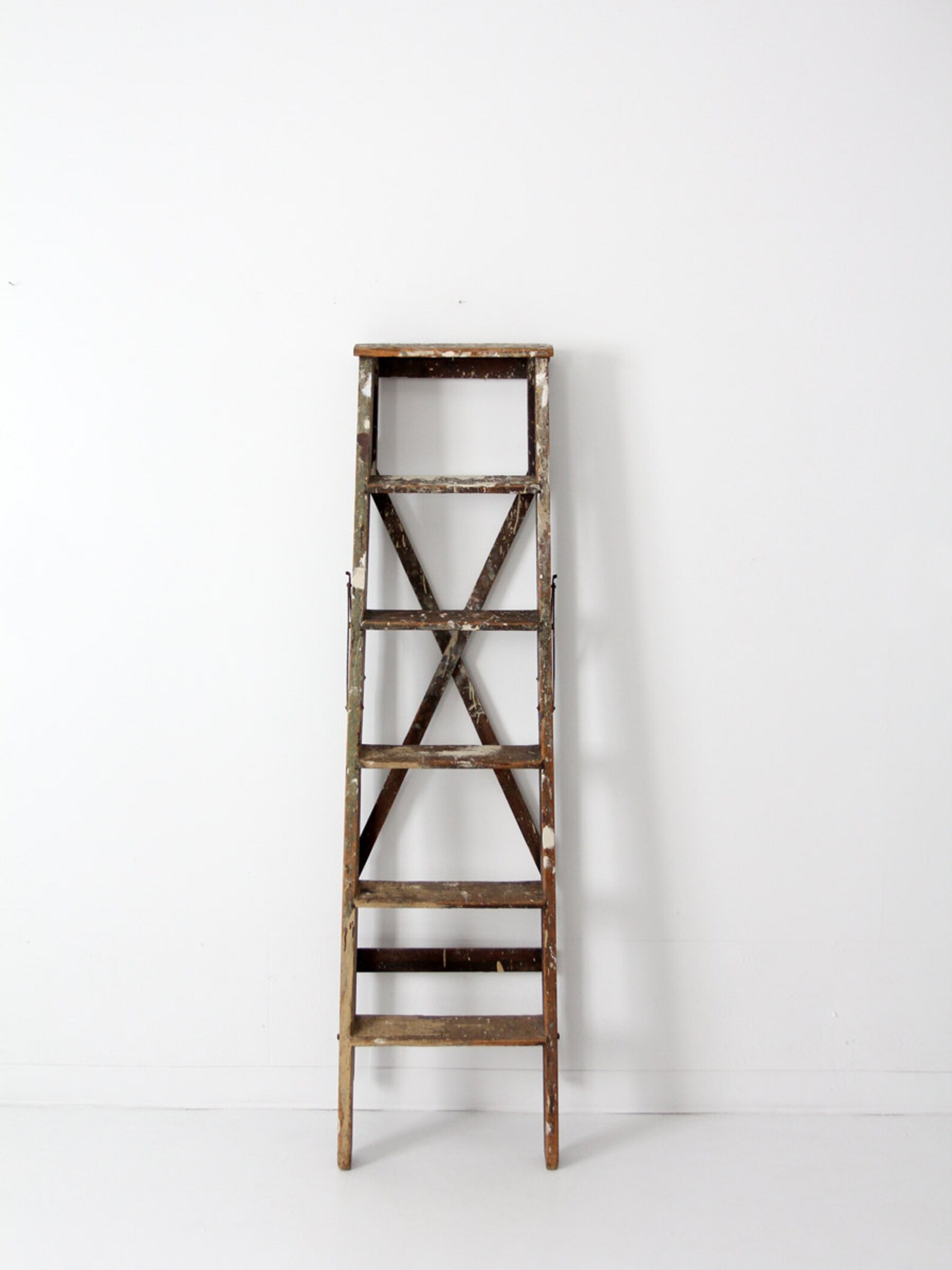 Vintage Painter's Ladder 5.5 Ft Ladder Wooden Folding | Etsy