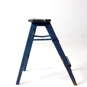 Vintage Wooden Step Stool, Blue Step Ladder - Etsy
