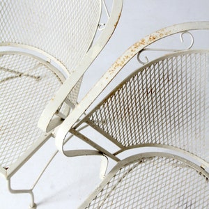 Mid-century Wrought Iron & Mesh Patio Set - Etsy