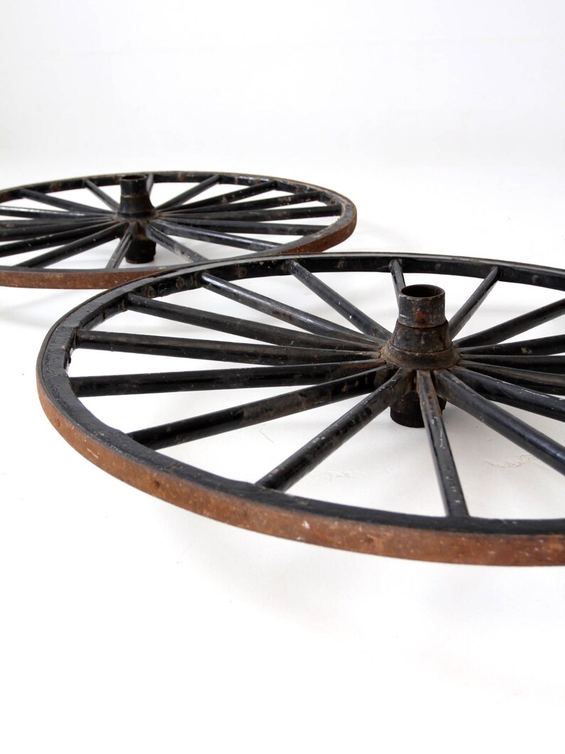 Antique Wagon Wheels, Large Wooden Spoke Wheels Set/2 - Etsy