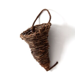 Vintage Rustic Wicker Wall Basket - Etsy
