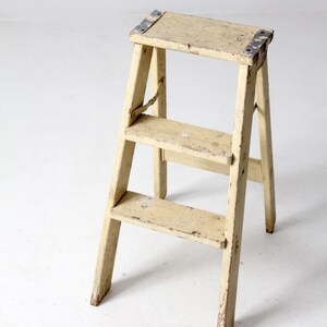 Vintage Painted Wooden Step Ladder - Etsy