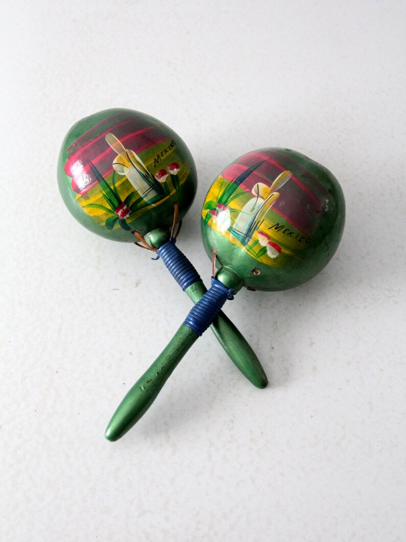 Vintage Mexican Maracas Souvenir Decor - Etsy
