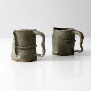 Vintage Abstract Studio Pottery Mugs Pair - Etsy