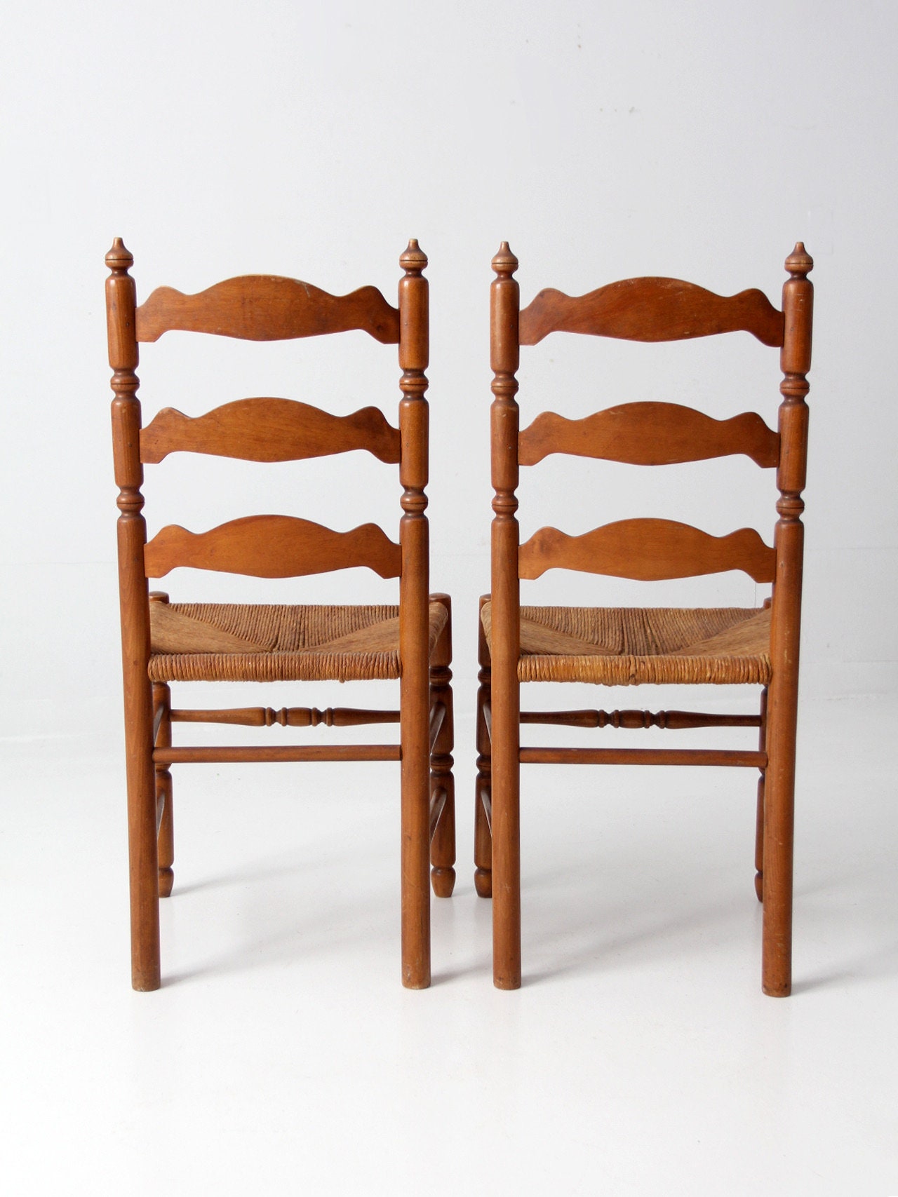 Ladder back chairs with wicker seats store