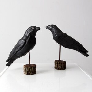 Vintage Crow Decoys Pair - Etsy