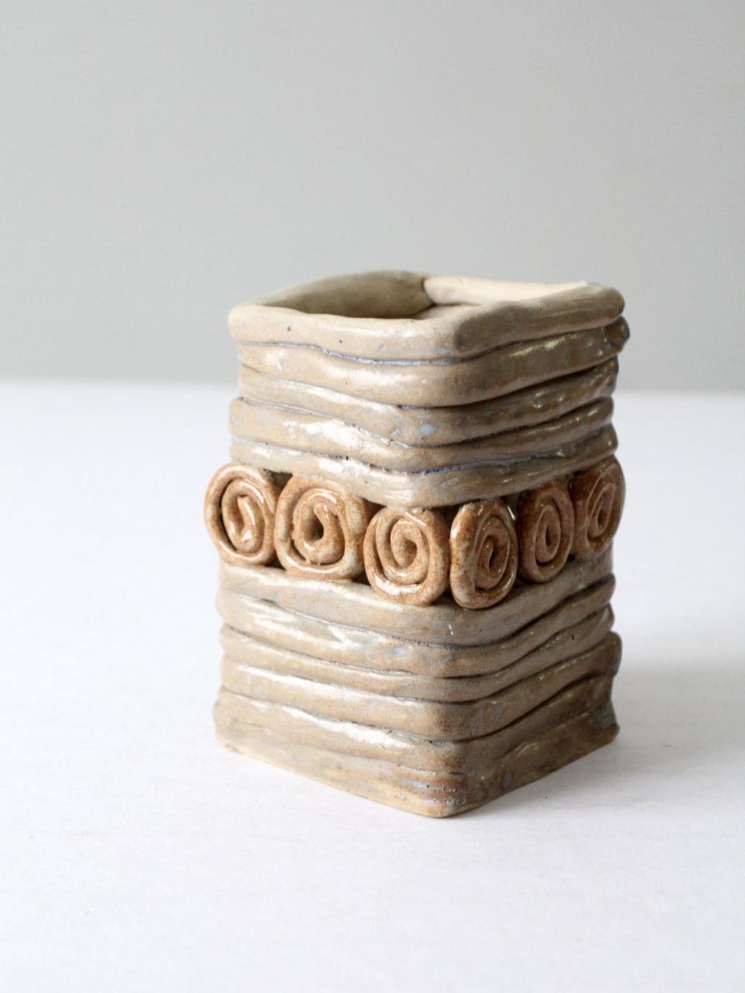 Vintage Handmade Studio Pottery Coil Vase - Etsy
