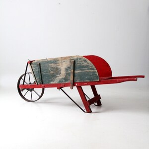 Antique Wooden Wheelbarrow - Etsy