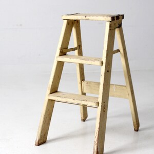 Vintage Painted Wooden Step Ladder - Etsy