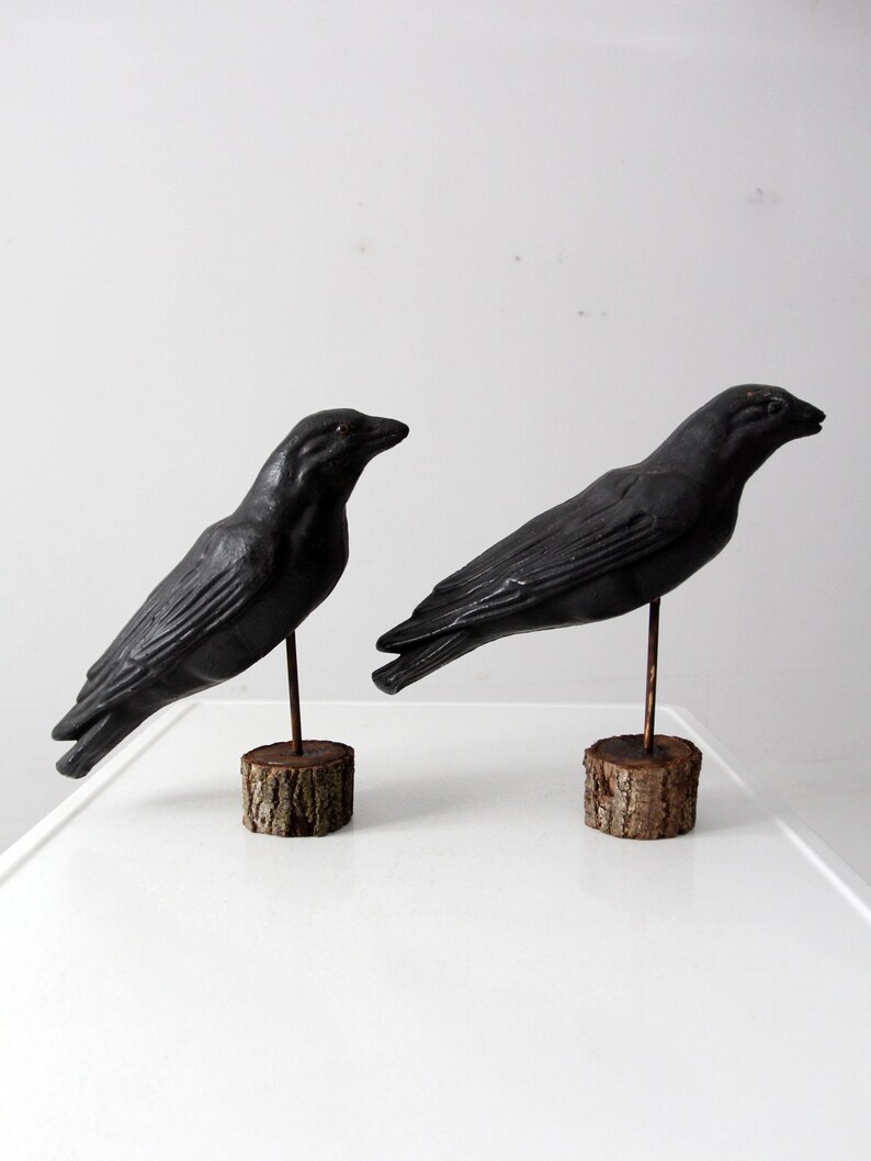 Vintage Crow Decoys Pair - Etsy