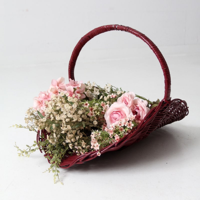 Wicker Flower Basket - Etsy