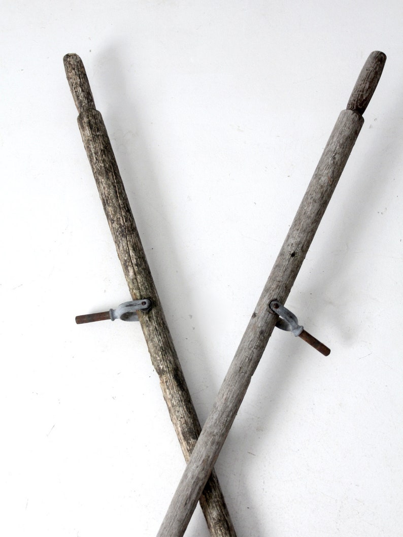 Antique Distressed Wooden Oars Pair - Etsy