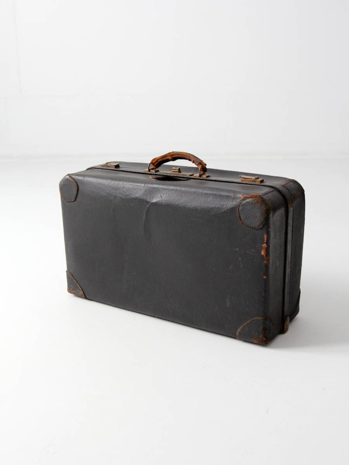 1930s Black Leather Suitcase Vintage Luggage Stacking - Etsy