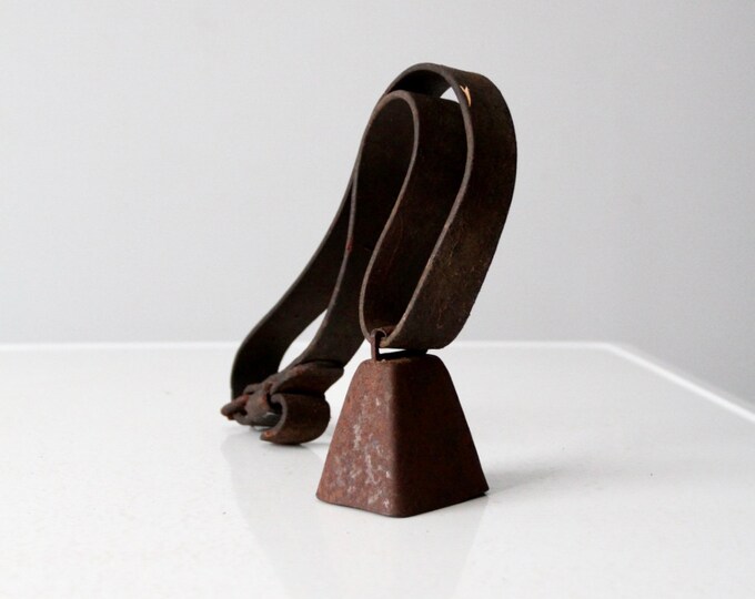 Antique Cowbell, Bell on Belted Leather Strap - Etsy